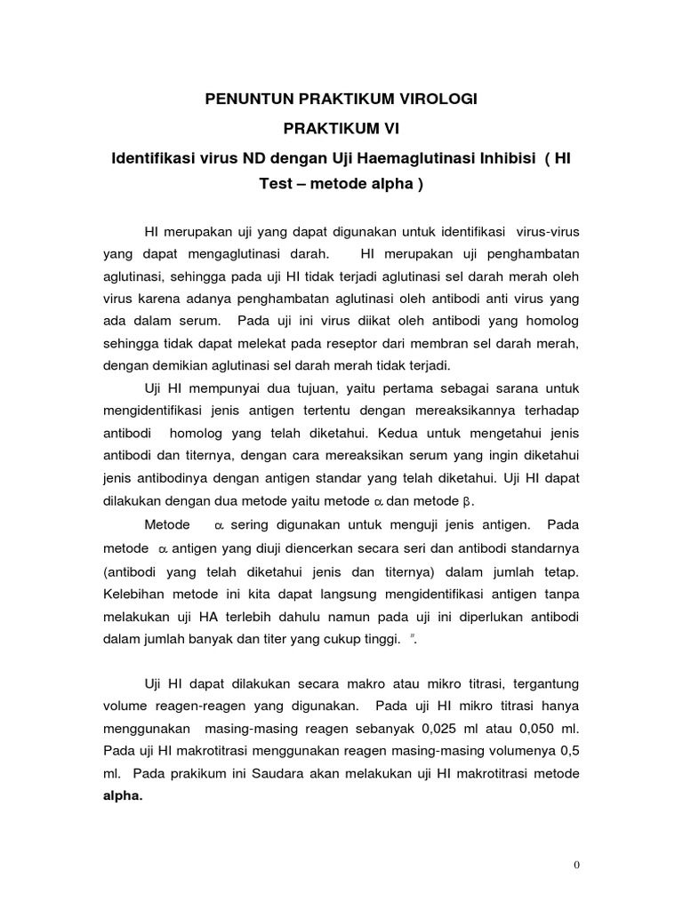 Handout Praktikum Uji HI Alpha | PDF | Pengembangan Diri | Kesehatan Holistik