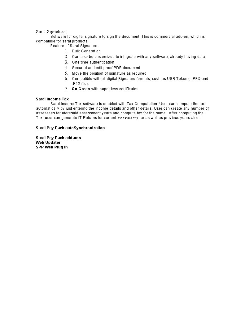 Saral Signature: Digital Signing Software | PDF