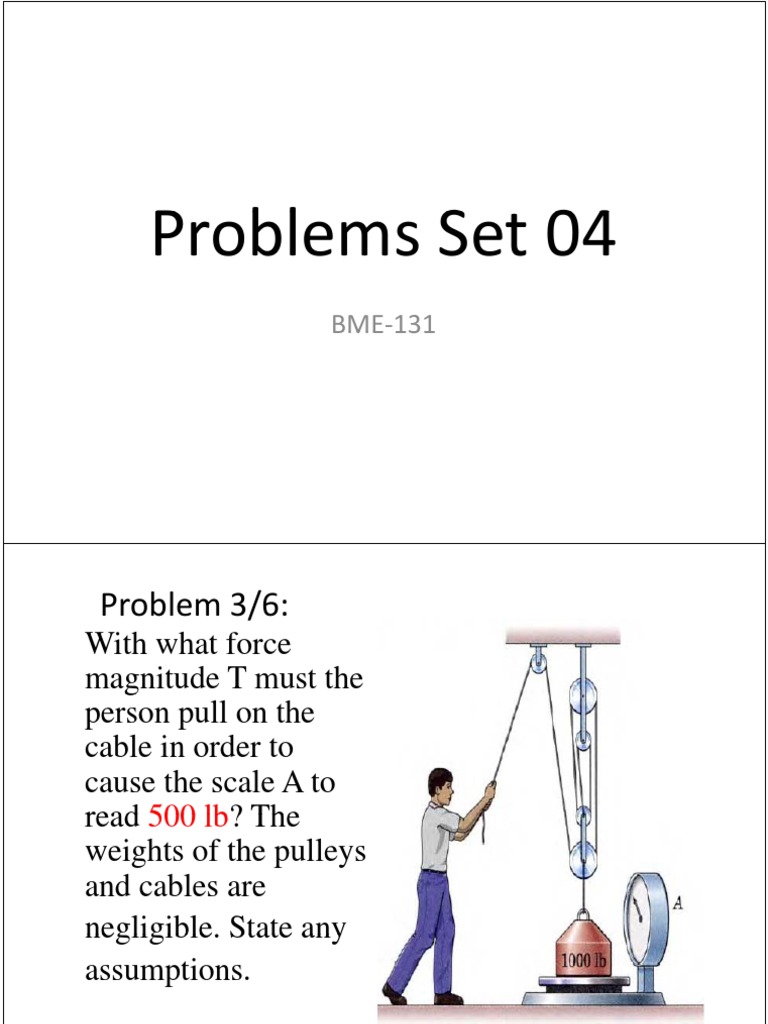 Engineering Mechanics Problem Set Solutions | PDF | Force | Applied And ...