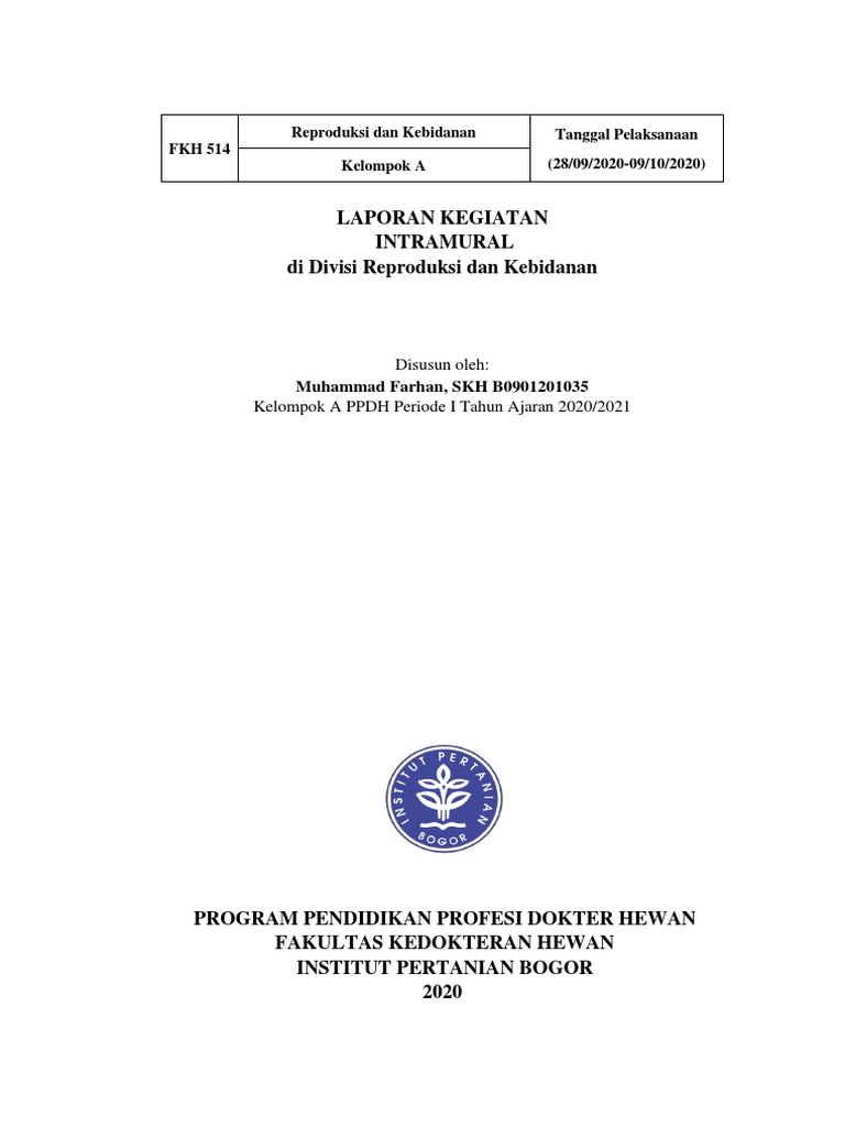 Laporan Akhir Reproduksi PPDH | PDF