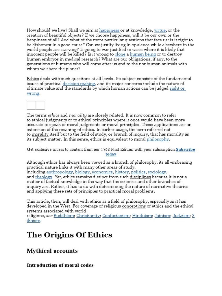 The Origins of Ethics: Mythical Accounts | PDF | Morality | Plato