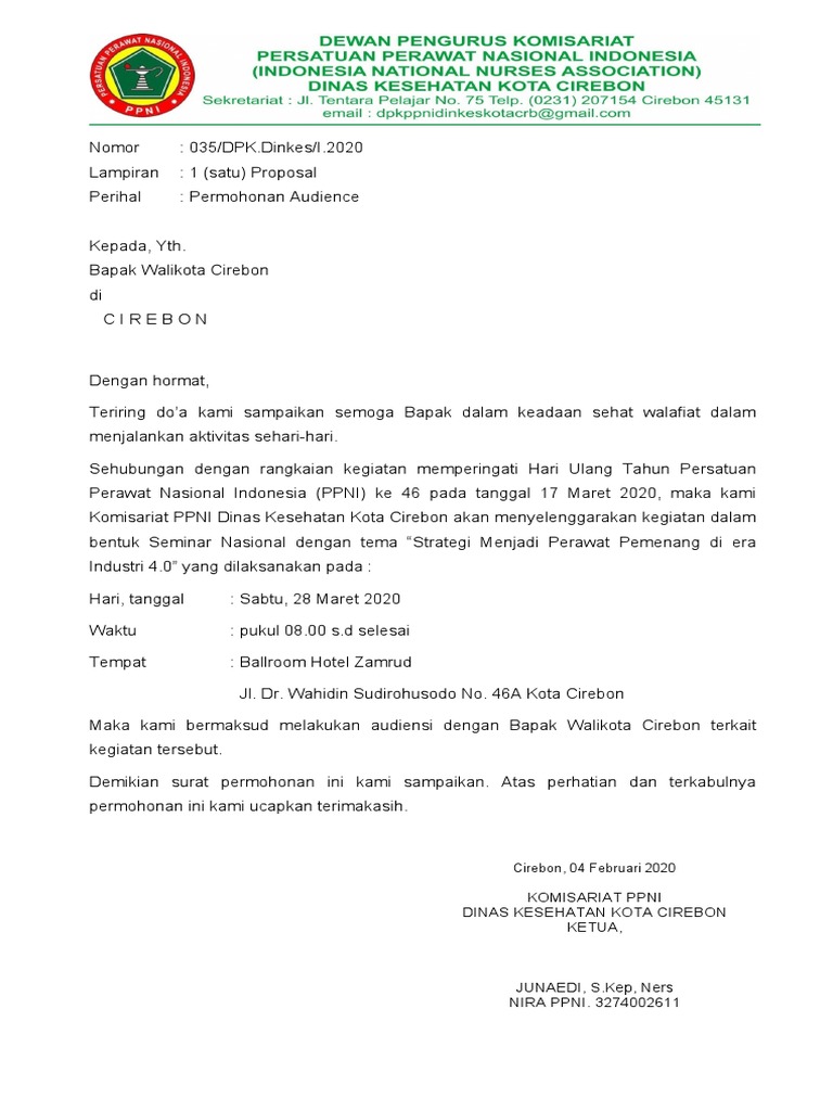 Surat Permohonan Audiensi Walikota | PDF
