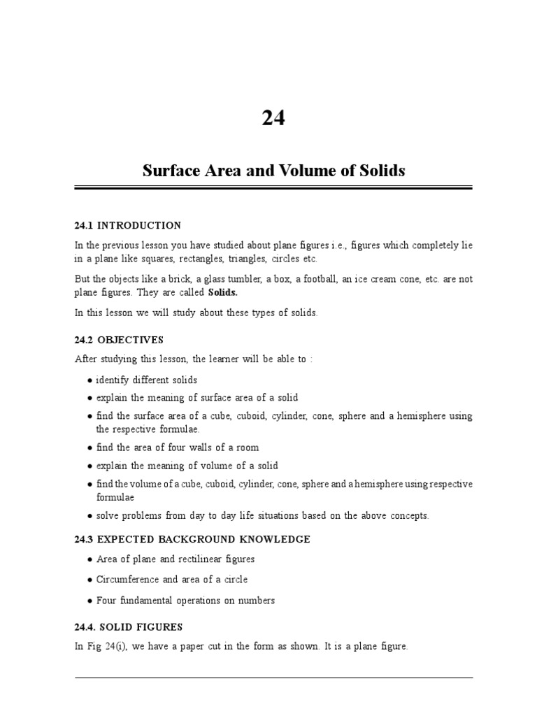 Introduction to Surface Area and Volume | PDF | Area | Volume
