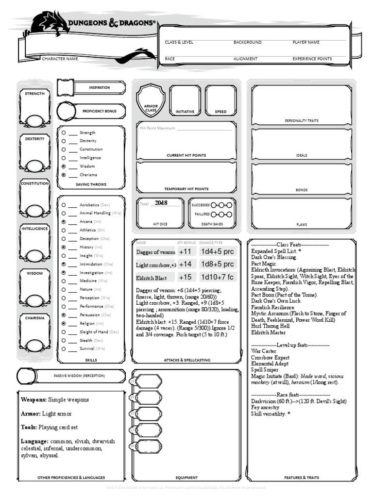 Warlock Epic Level 5e | PDF | Fantasy Role Playing Games | Gary Gygax Games
