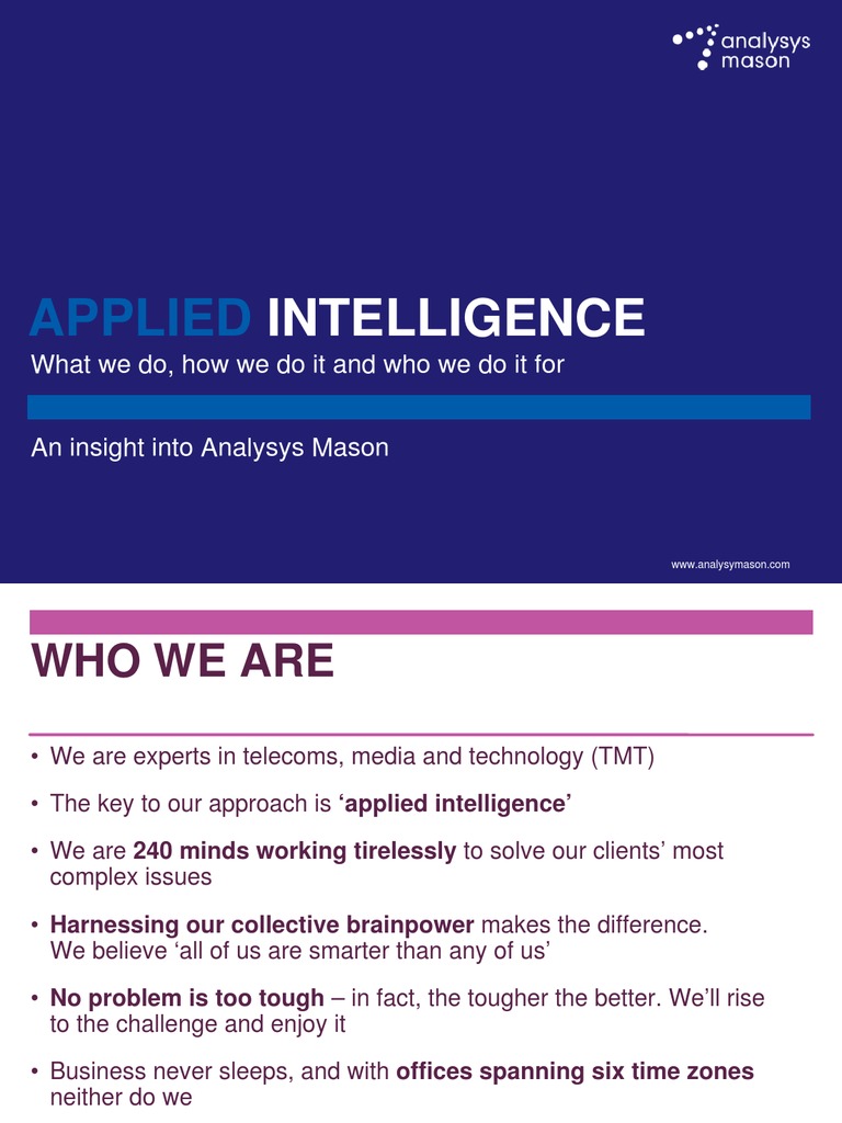 Analysys Mason: TMT Consulting Insights | PDF | Procurement | Video On ...