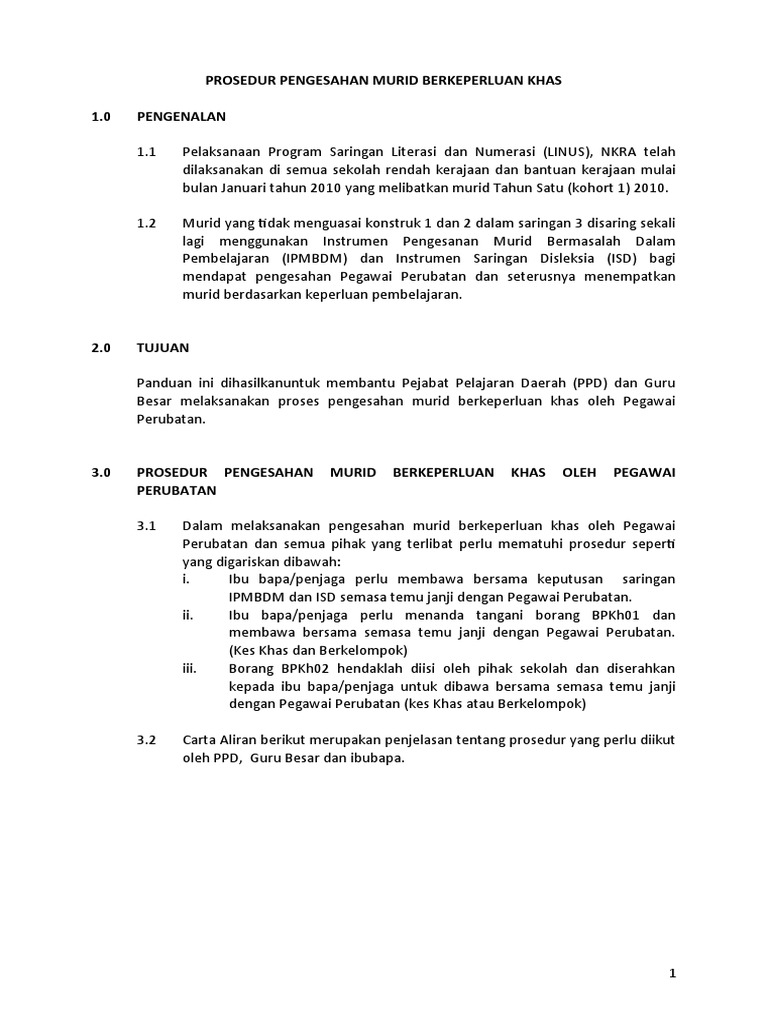 Prosedur Murid MBK | PDF