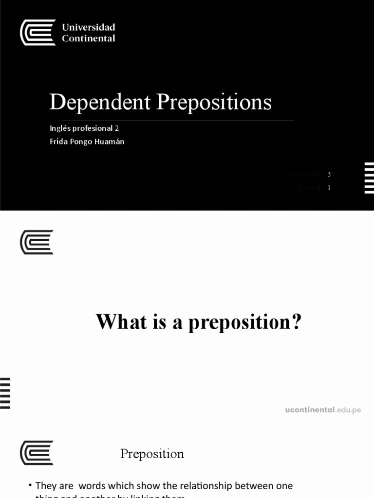 Understanding Dependent Prepositions | PDF | Preposition And ...