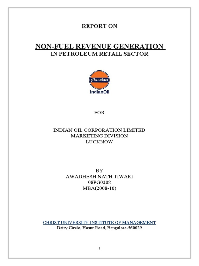 Non-Fuel Revenue Generation: Report On | PDF | Oil Refinery | Survey ...