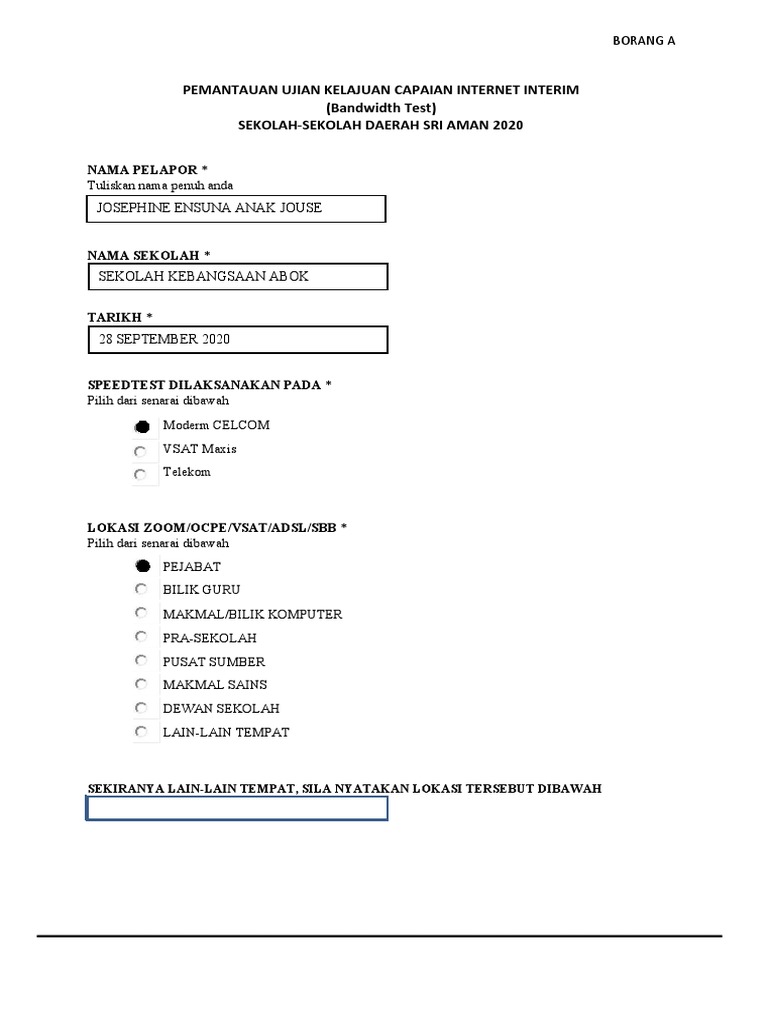 Borang A | PDF