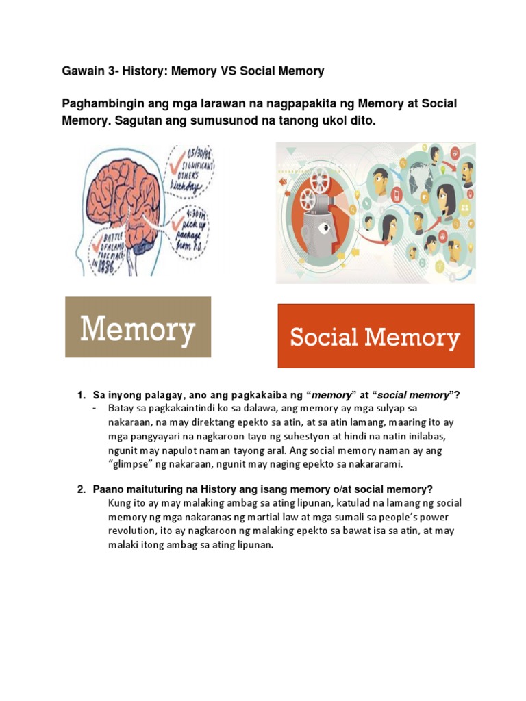 Memory Vs Social Memory | PDF