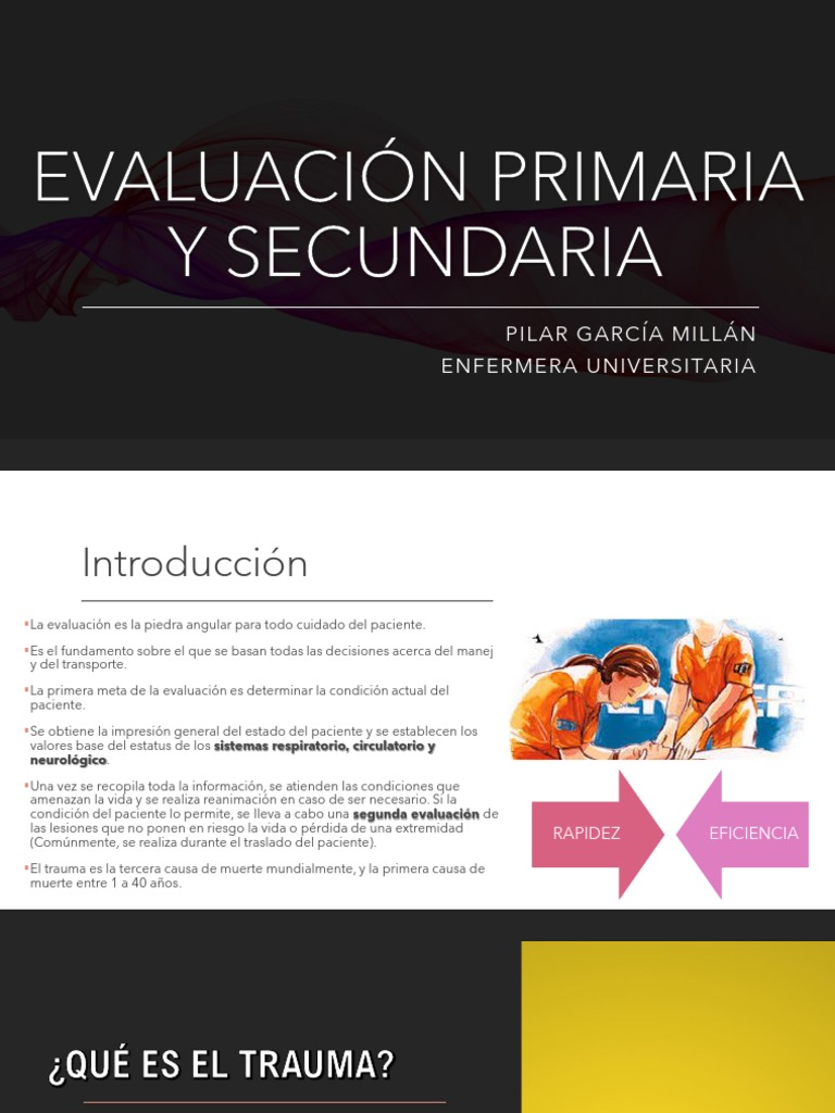 Evaluacion Primaria y Secundaria | PDF | Lesión | Reanimación cardiopulmonar