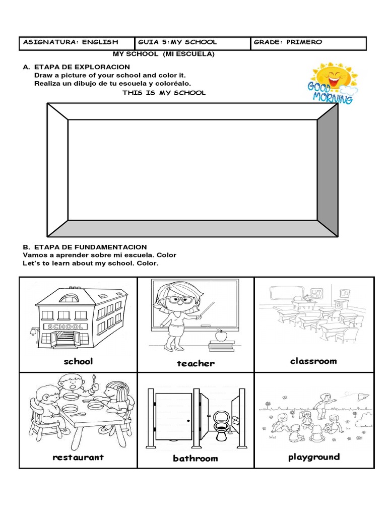 GUIA 5 INGLES MY SCHOOL Primero PDF | PDF