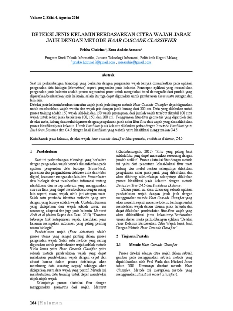 2016 Deteksi Jenis Kelamin Berdasarkan Citra Wajah Jarak Jauh Dengan ...