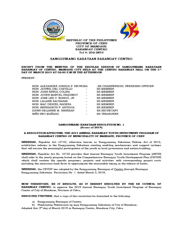 Resolution For Abyip | PDF | Philippines | Government