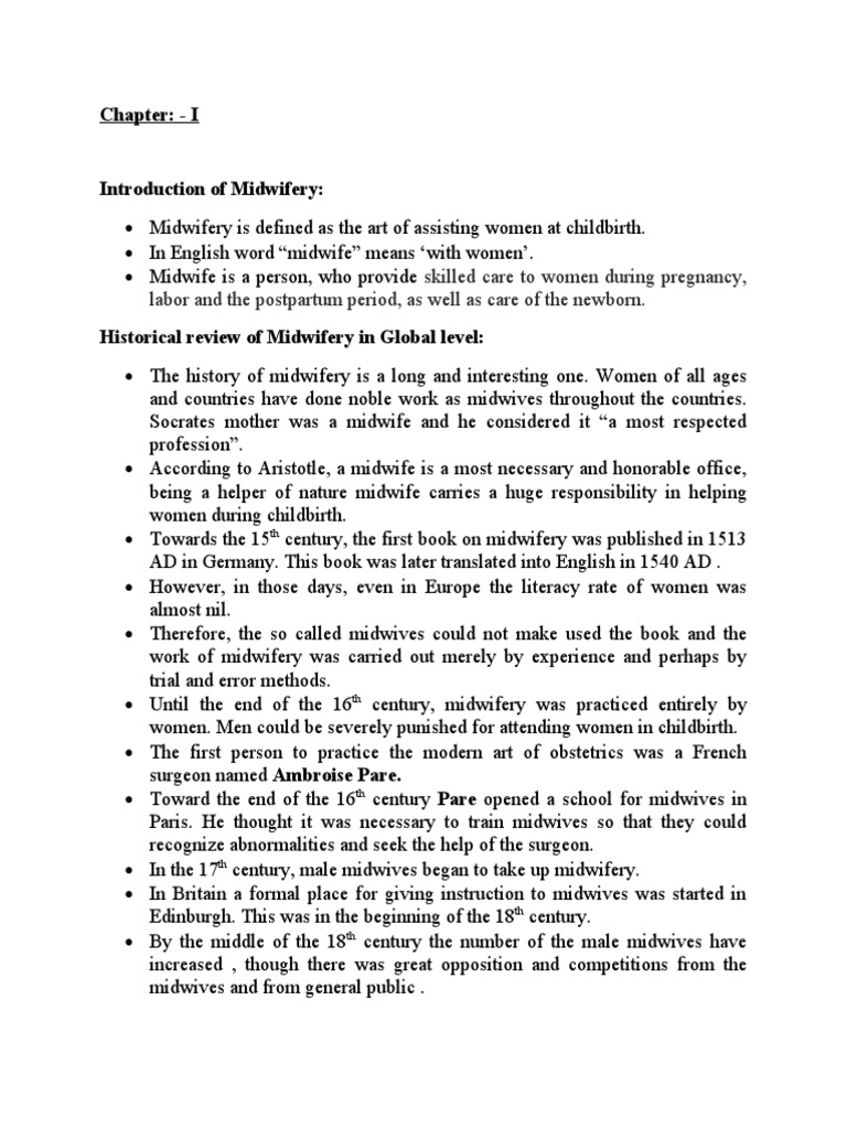 Introduction of Midwifery | PDF | Midwife | Midwifery