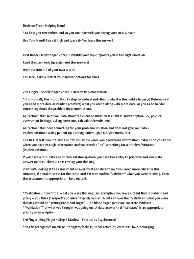 NCLEX Decision Tree Guide | PDF | National Council Licensure ...
