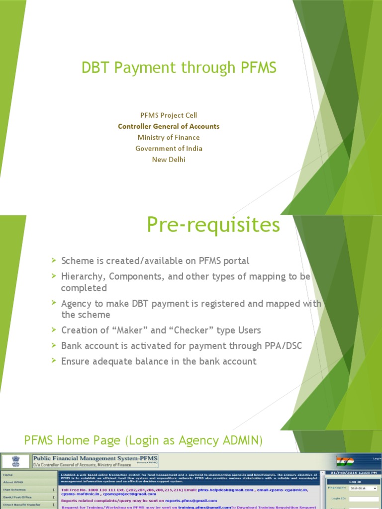 DBT Payments via PFMS: A Guide | PDF