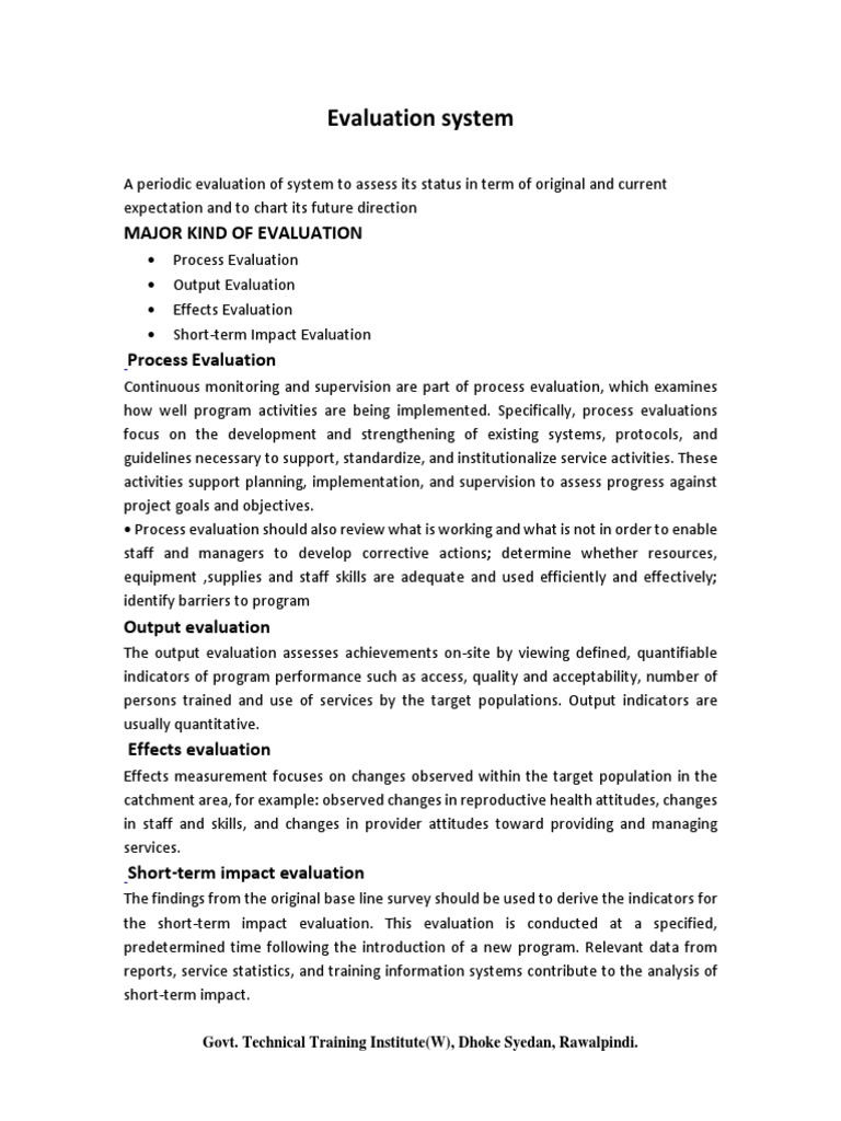 Evaluation System PDF | PDF