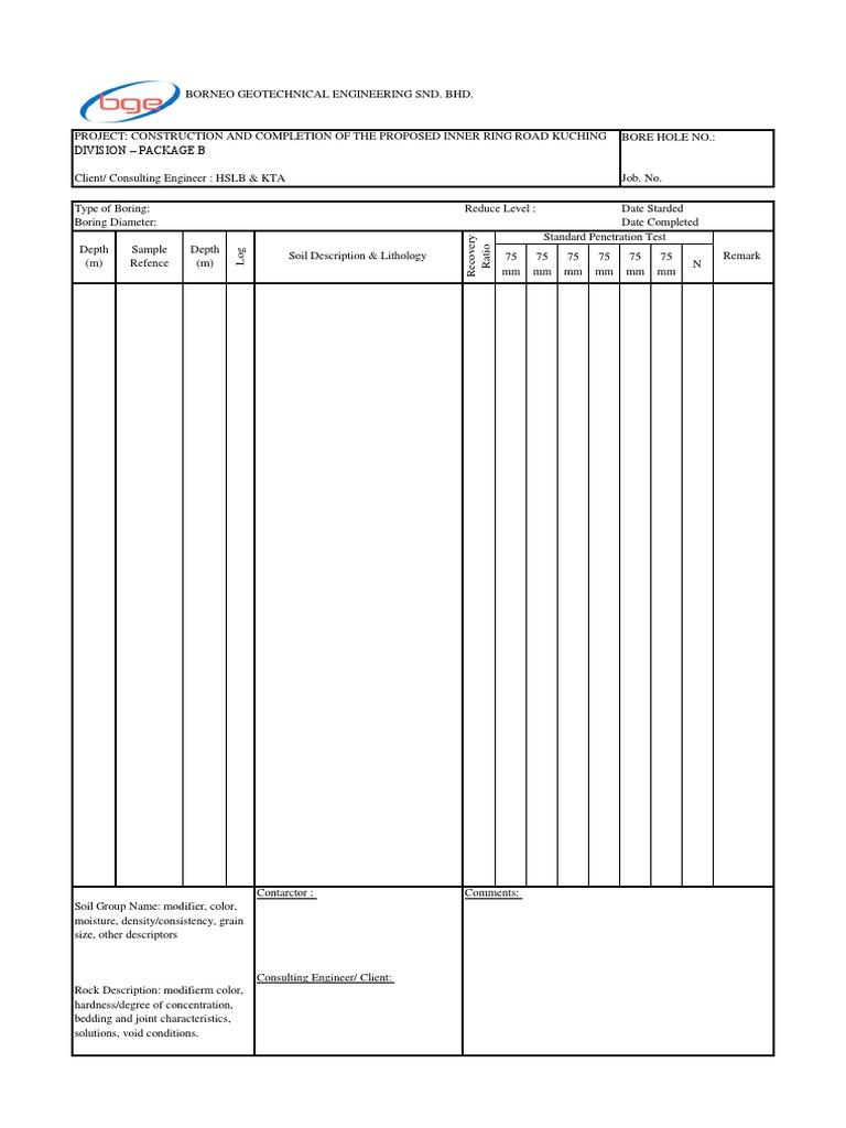 SPT - Boring - Log | PDF