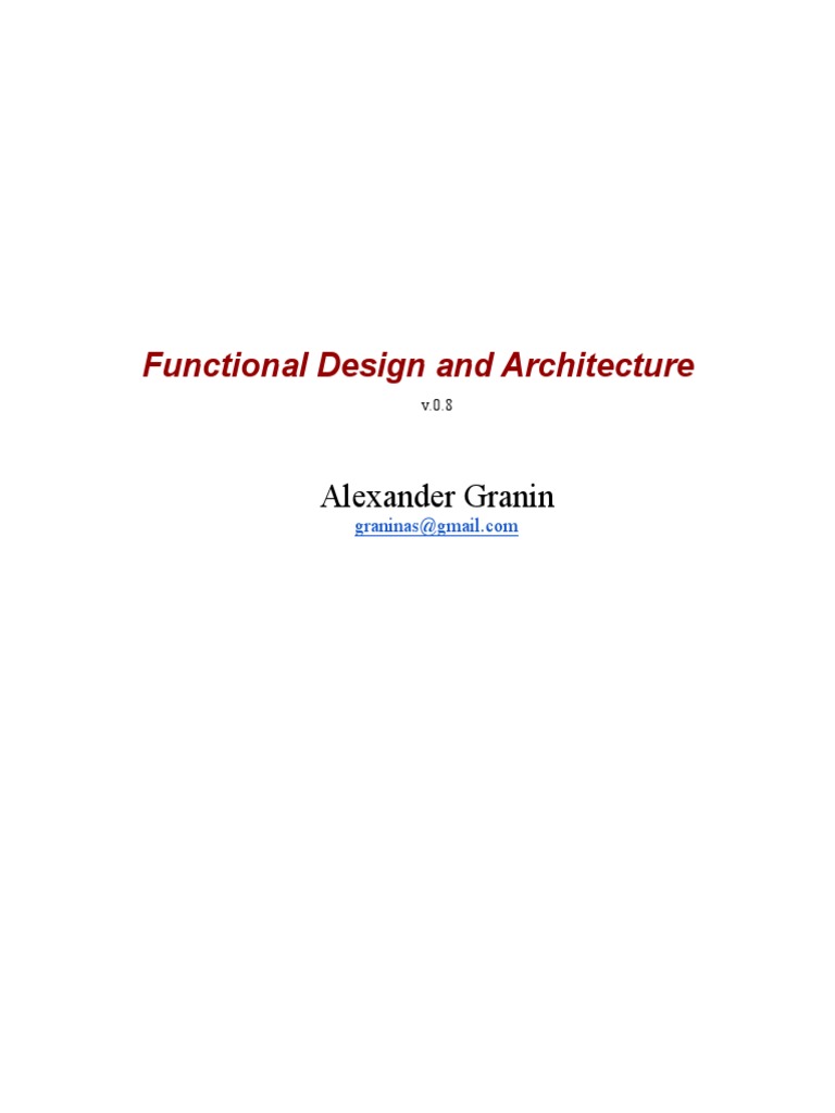Functional Design and Architecture | PDF | Application Programming ...