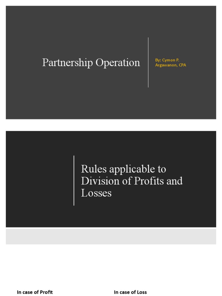 Partnership Operations | PDF | Partnership | Interest