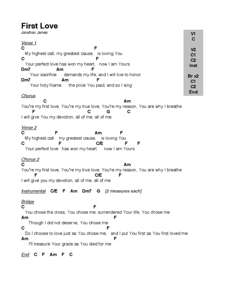 First Love Worship Song Lyrics | PDF