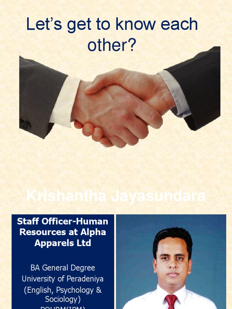 Let's Get To Know Each Other? | PDF | Goal | Leadership