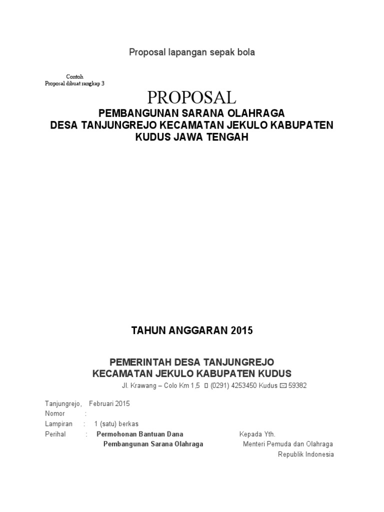 Proposal Lapangan Sepak Bola | PDF