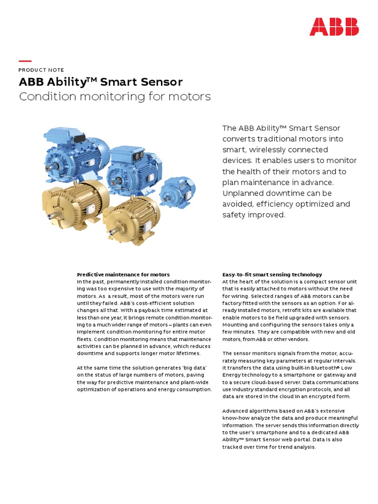 9AKK106713A3853 Product Note - ABB Ability Smart Sensor For Motors ...