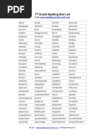 7th Grade Spelling List and Quizzes | PDF