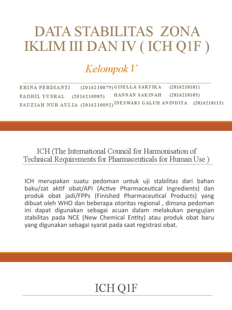Data Stabilitas Zona Iklim Iii Dan Iv (Ich Q1F) : Kelompok V | PDF