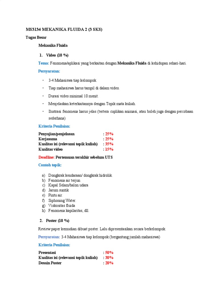 Teknis TuBes Mekflu | PDF