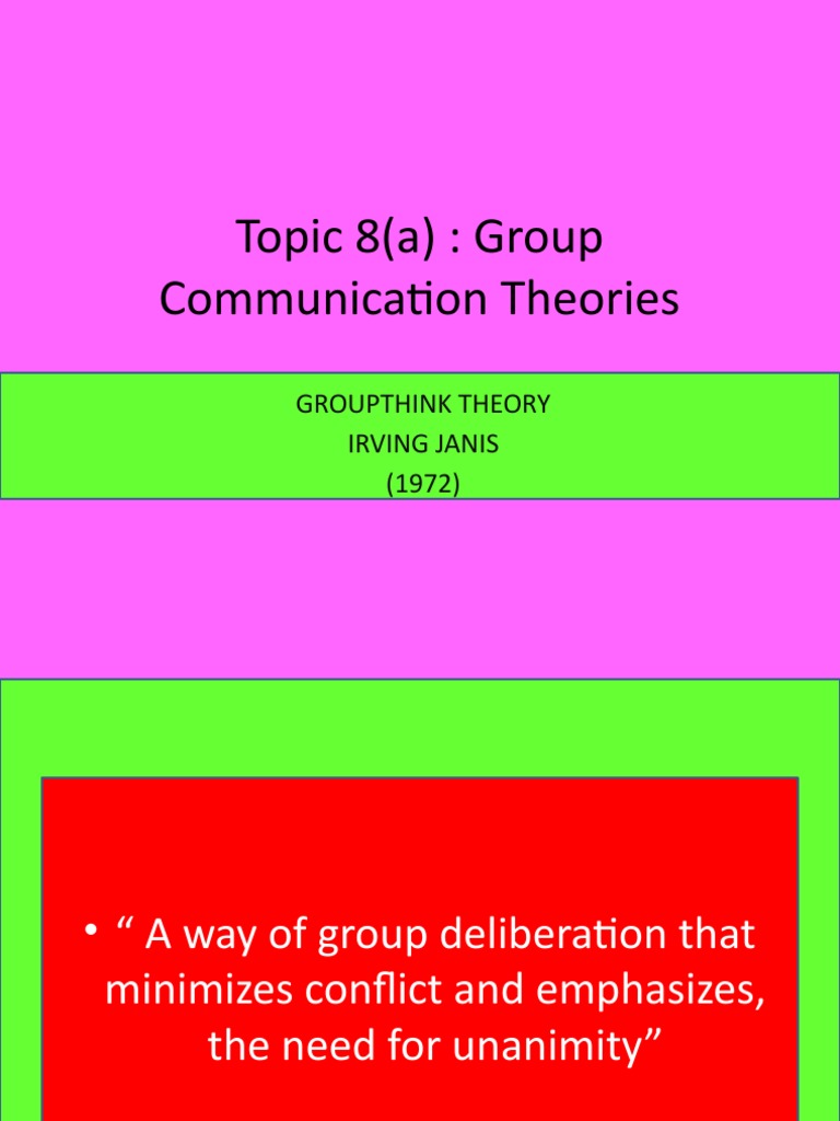 Topic 8 (A) GROUPTHINK | PDF | Psychological Concepts | Social Psychology