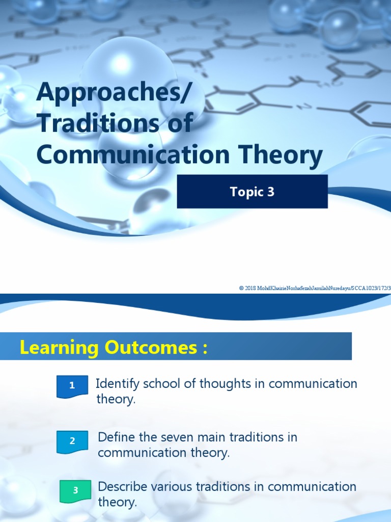 Approaches/ Traditions of Communication Theory: Topic 3 | PDF ...