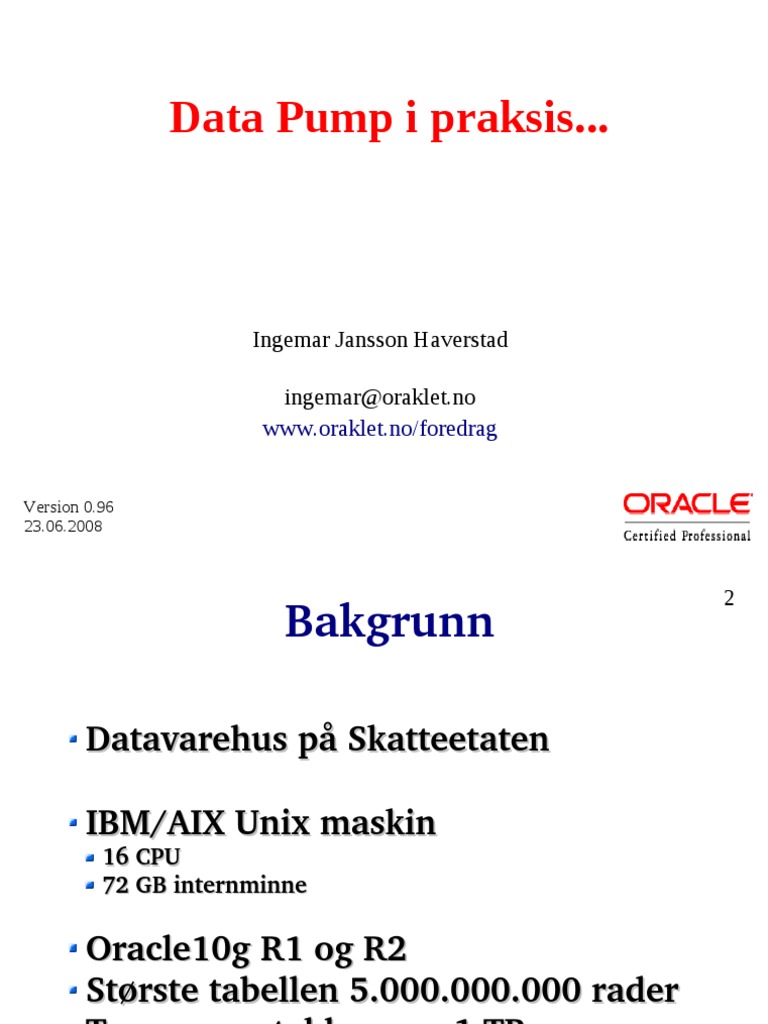 561 Datapump | PDF | Oracle Database | Data Management Software