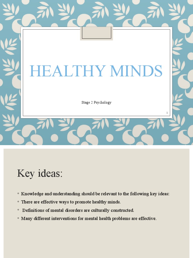 2020 Healthy Minds Powerpoint | PDF | Anxiety Disorder | Major ...
