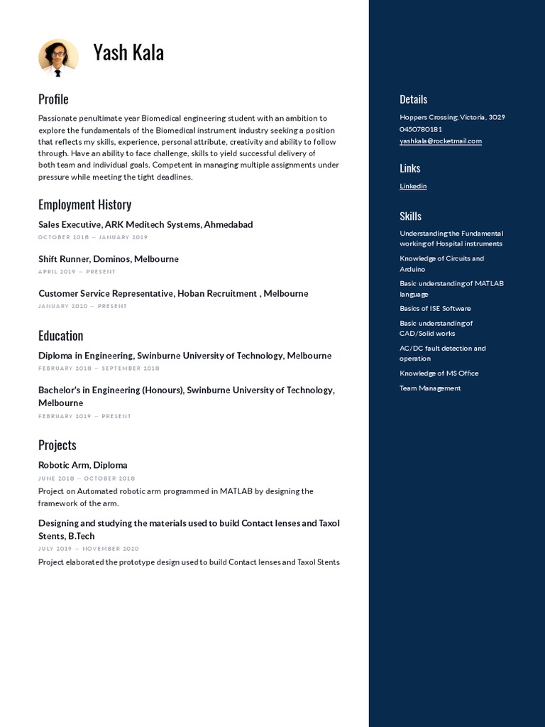 Yash - Kala Final Resume PDF | PDF | Engineering