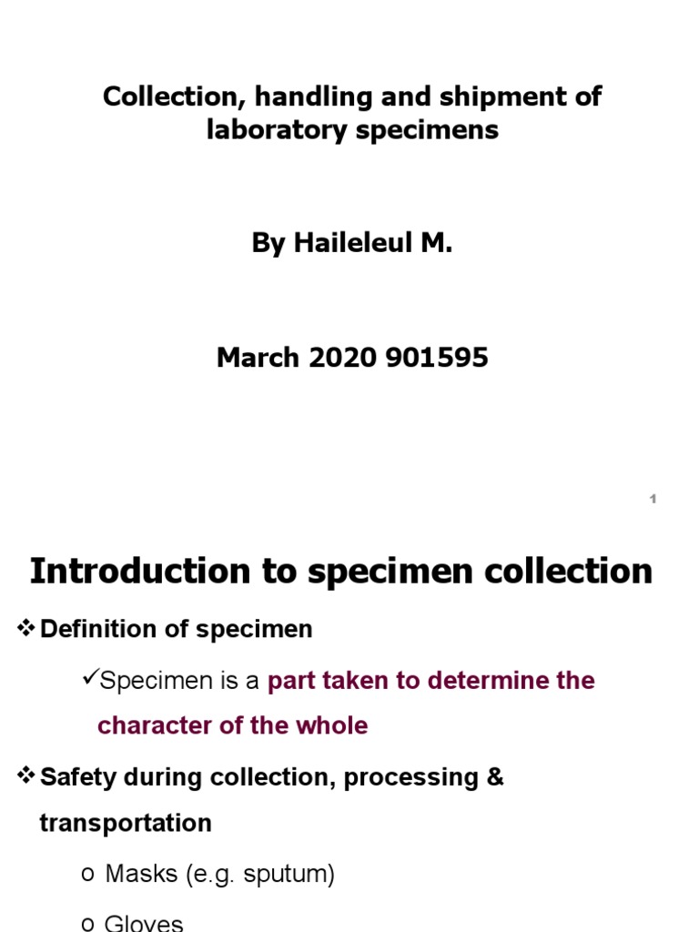 Specimen Handling for Lab Staff | PDF | Infection | Microbiology