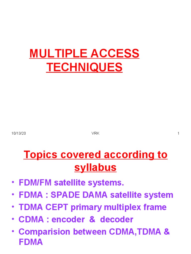 5.multiple Access Techniques | PDF | Channel Access Method | Multiplexing