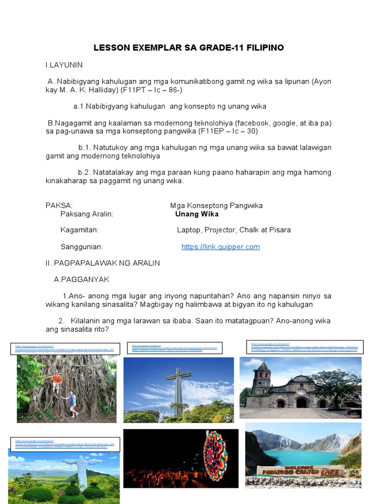 Exemplar - Unang Wika | PDF