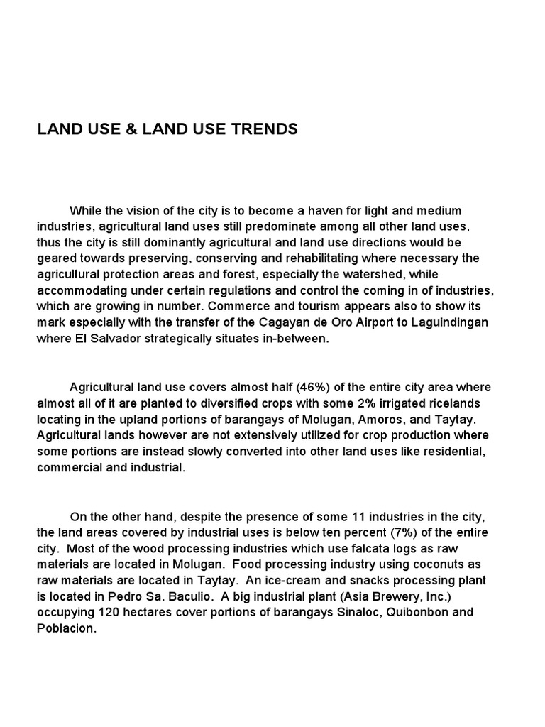 Land Use & Land Use Trends | Download Free PDF | Agriculture | Pollution