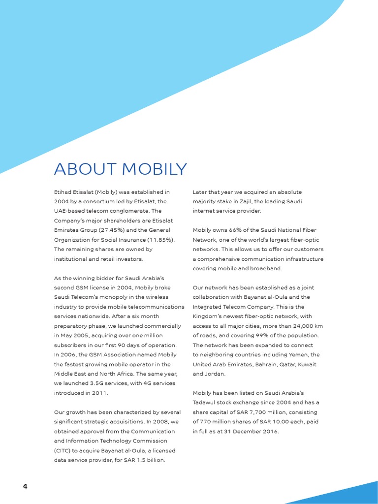 Mobily Company Overview and Achievements | PDF | Telecommunications ...