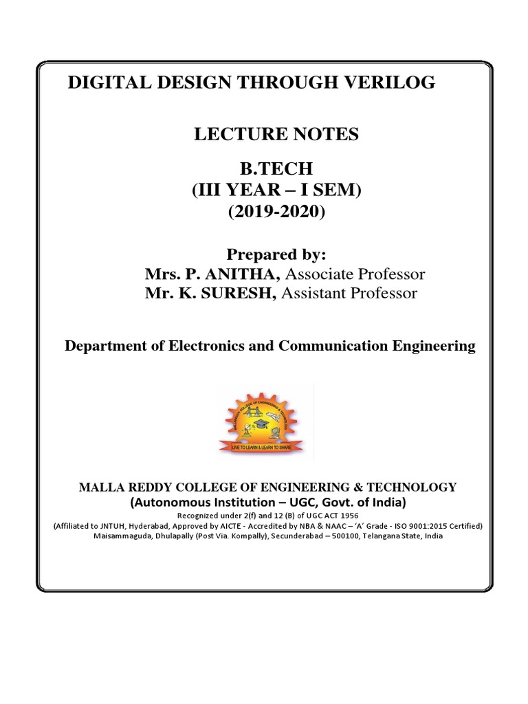 Digital Design Through Verilog Pdf Pdf Hardware Description Language Logic Synthesis