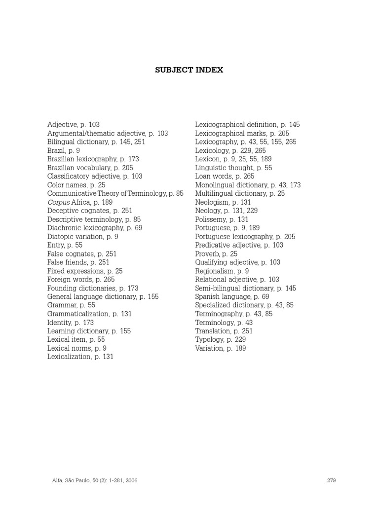 Subject Index | PDF