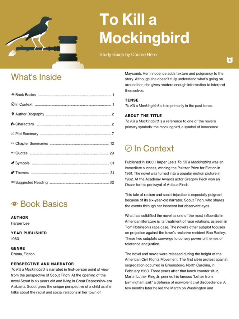 To-Kill-a-Mockingbird Study Guide | PDF | To Kill A Mockingbird