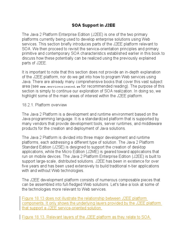 SOA Support in Java | PDF | Java Platform | Enterprise Java Beans