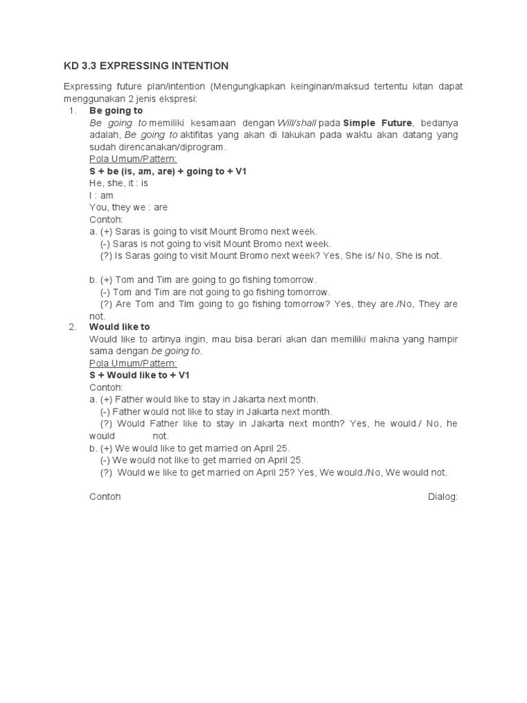 Expressing Future Intentions | PDF