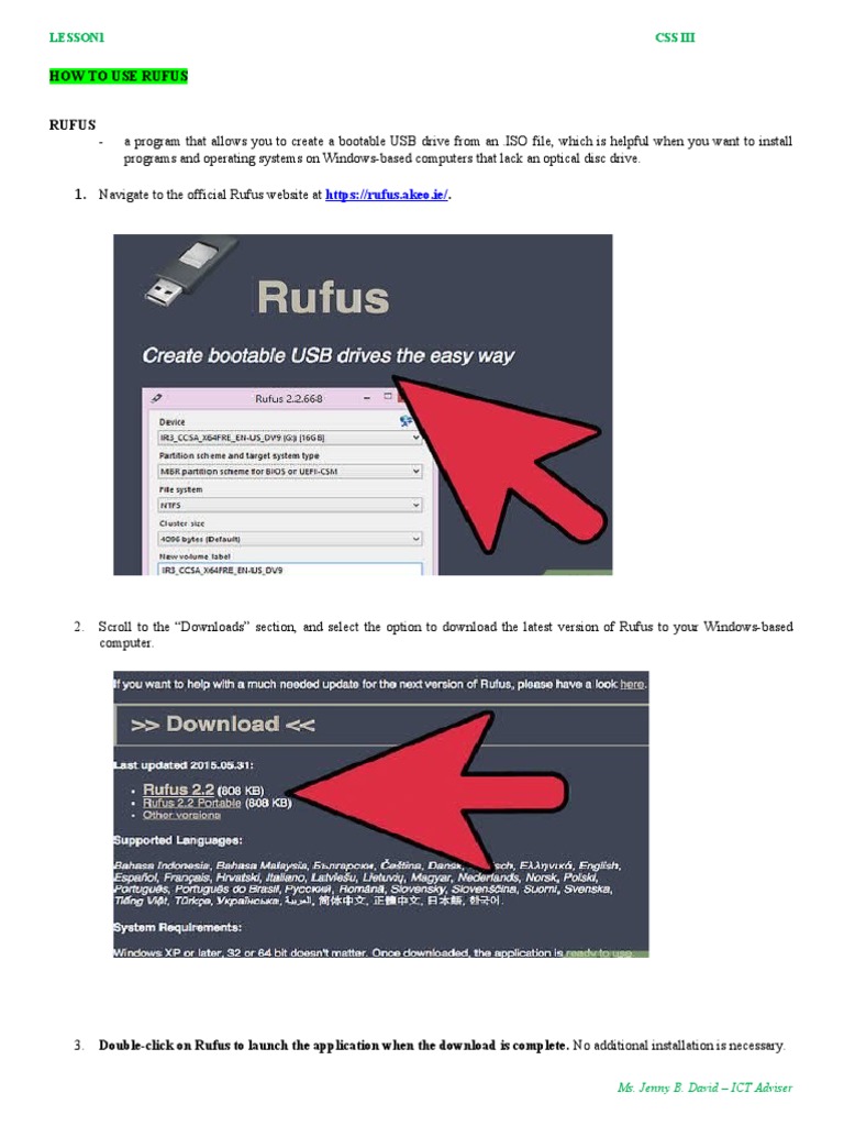 Installing Windows 10 with Rufus Guide | PDF | Usb Flash Drive | Booting