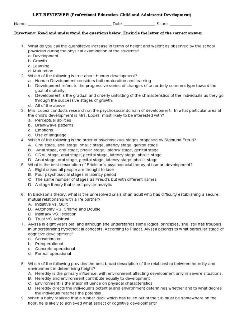 Child and Adolescent Development-Final | PDF | Developmental Psychology ...