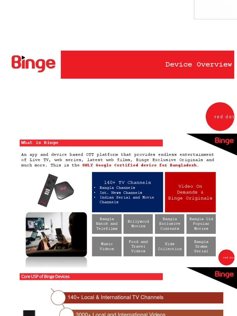 Binge Device Overview PDF | PDF | Internet Access | Online Services